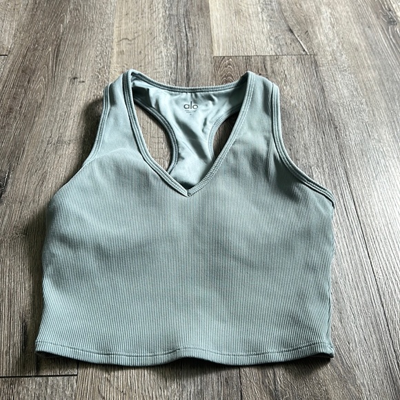 ALO Yoga | Tops | Alo Yoga Ribbed Top In Concrete | Poshmark